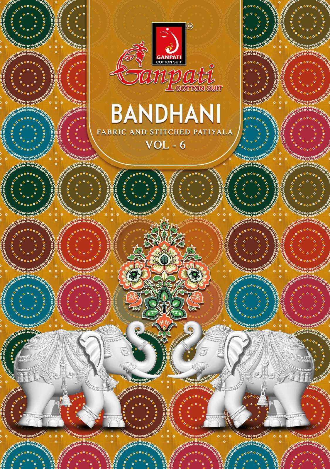 Ganpati Bandhani Vol 6 Cotton Dress Material Womens Clothing Store