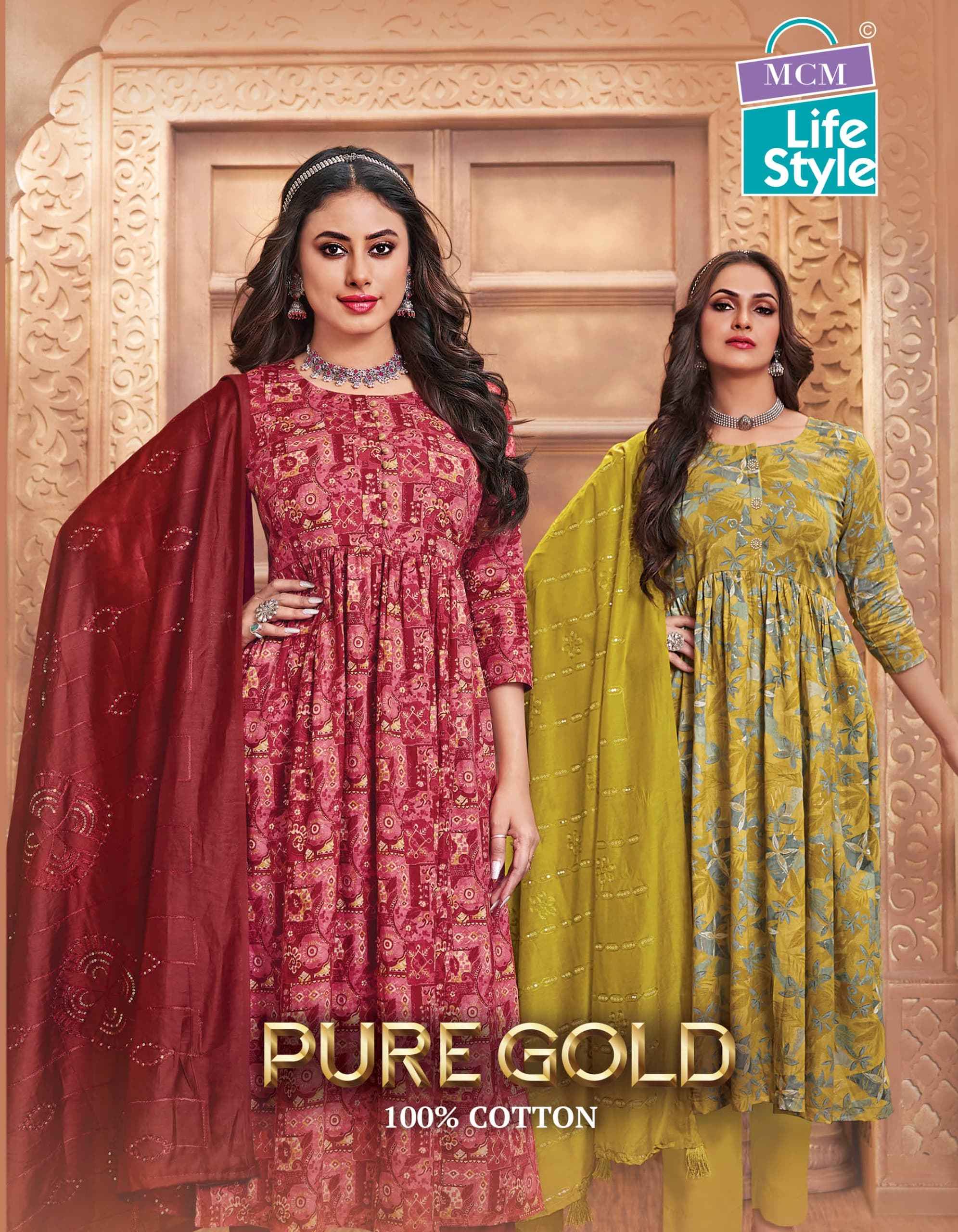 MCM Lifestyle Pure Gold Pure Cotton Readymade Suit Wholesale Online Mumbai