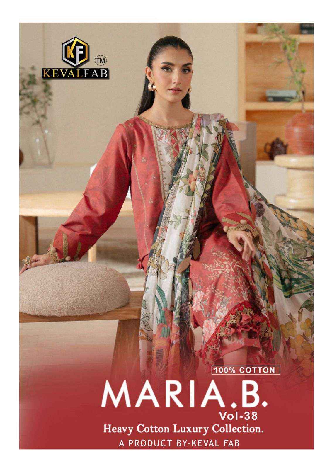 Keval Fab Maria B Vol 38 Cotton Dress Material wholesale ladies suits ...