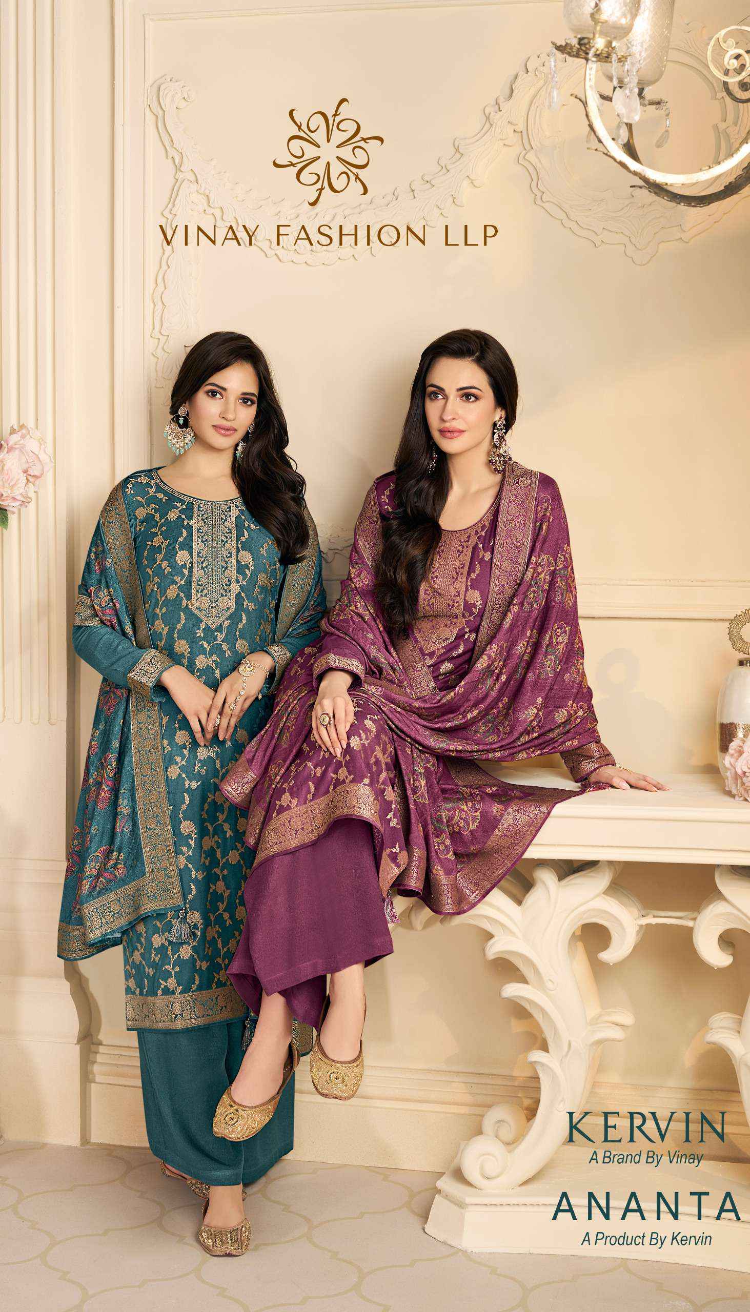 Vinay Fashion Kervin Ananta Pashmina Jacquard Dress Material wholesale ...