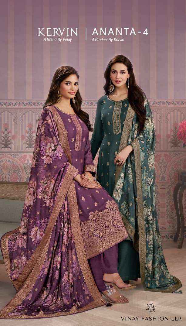 Vinay Fashion Kervin Ananta Vol 4 Pashmina Jacquard Dress Material ...