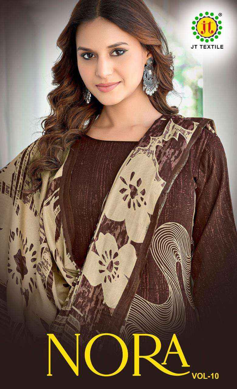 Jt Nora Vol 10 Rayon Dress Material designer ladies suits supplier
