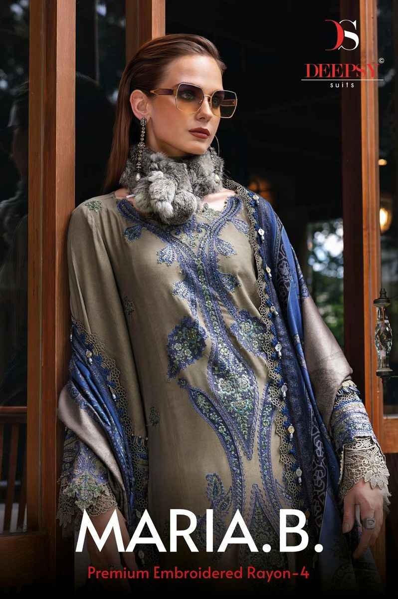 Shree Fabs Maria B Premium Embroidered Rayon-4 Viscouse Rayon Dress ...