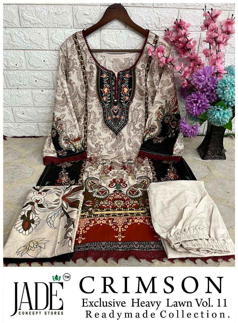 Jade Crimson Vol 11 Readymade Lawn Cotton Dress best quality womens dresses