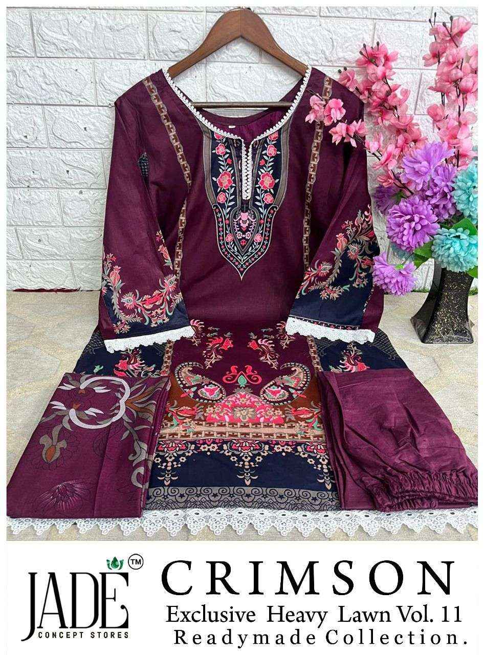 Jade Crimson Vol 11 Readymade Lawn Cotton Dress best quality womens dresses