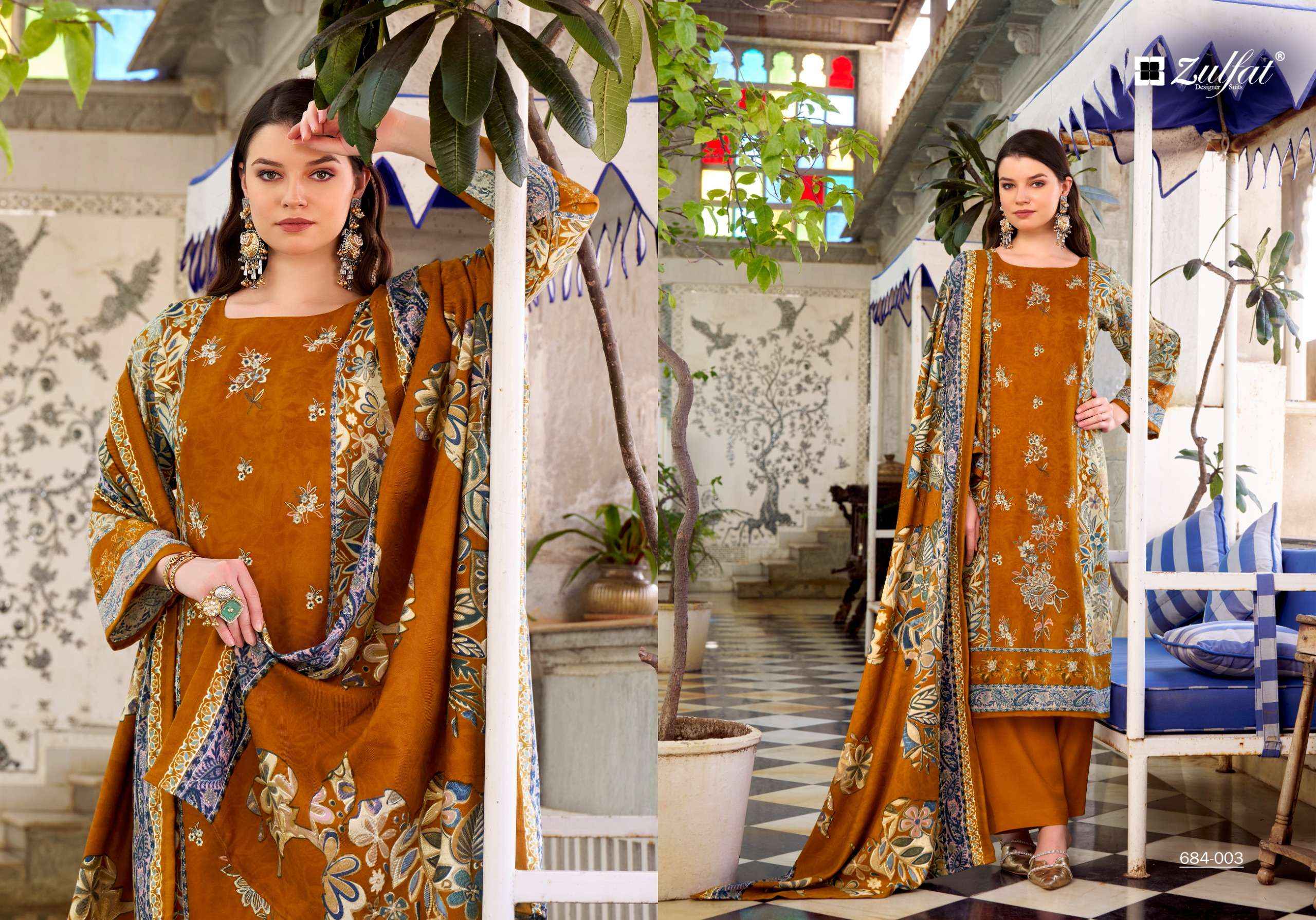 Zulfat Humaira Pashmina Dress Material wholesale pashmina suits for womens