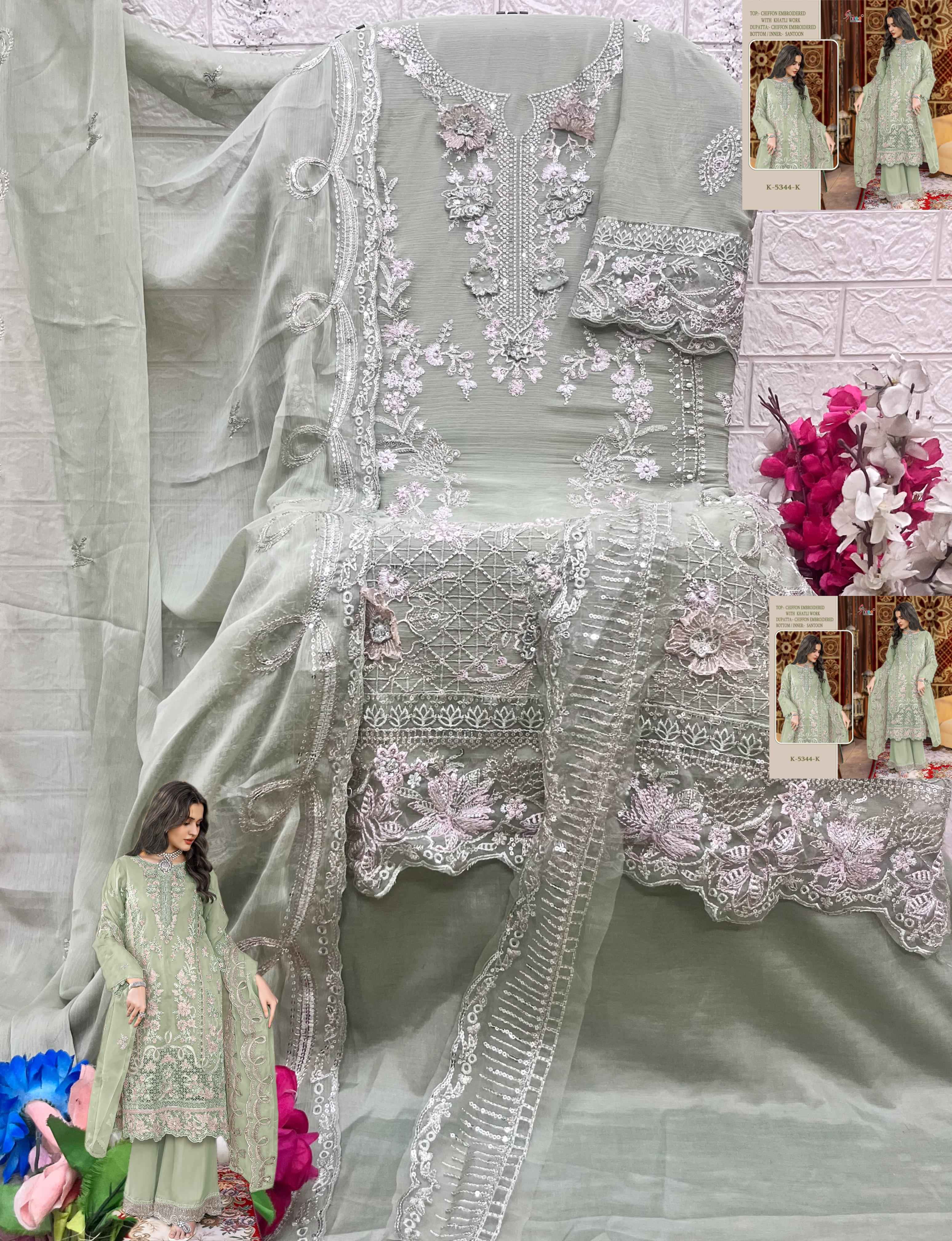Shree Fabs D No K 5344 Chiffon Dress Material Wholesale Ladies Dress ...