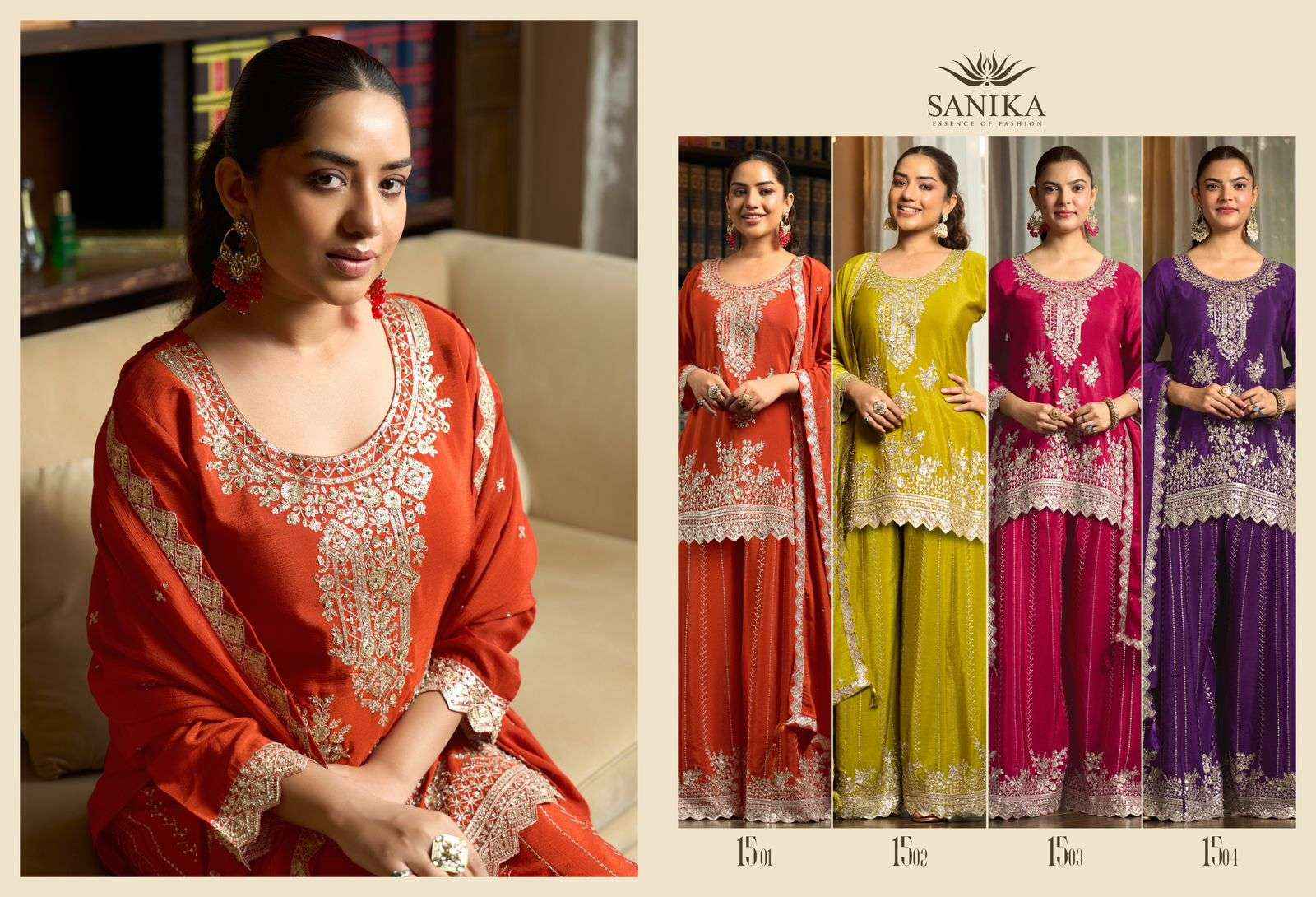 Sanika Yaari Readymade Chinon Silk Dress Wholesale Ladies Suits Trader